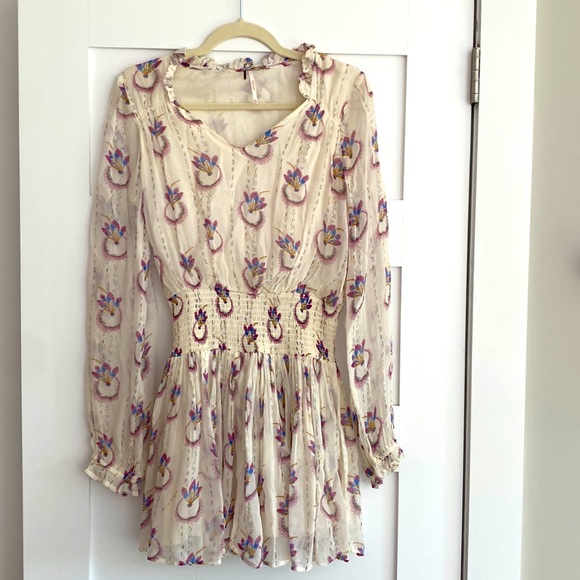 Free People | Dresses | Cream Color With Pattern Free People Mini Dress ...